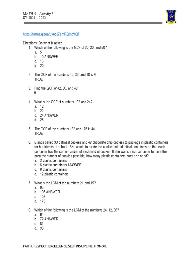 Q1 - Math G5 - Activity3 | PDF