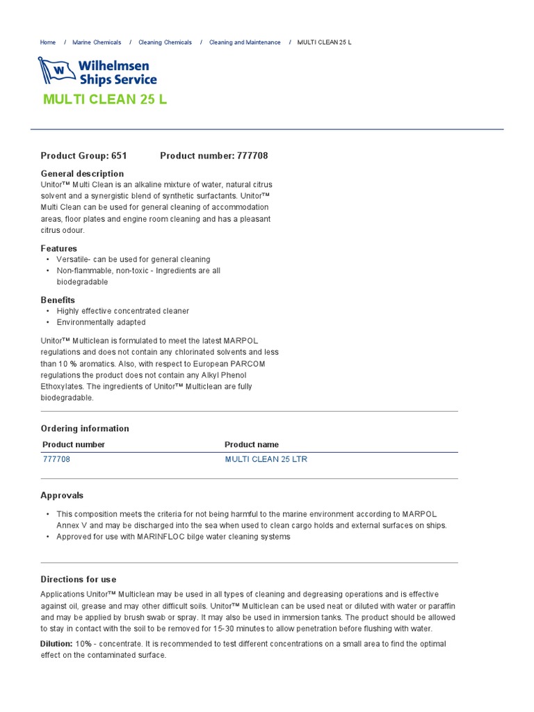 Multi Clean 25 LTR Eng | PDF