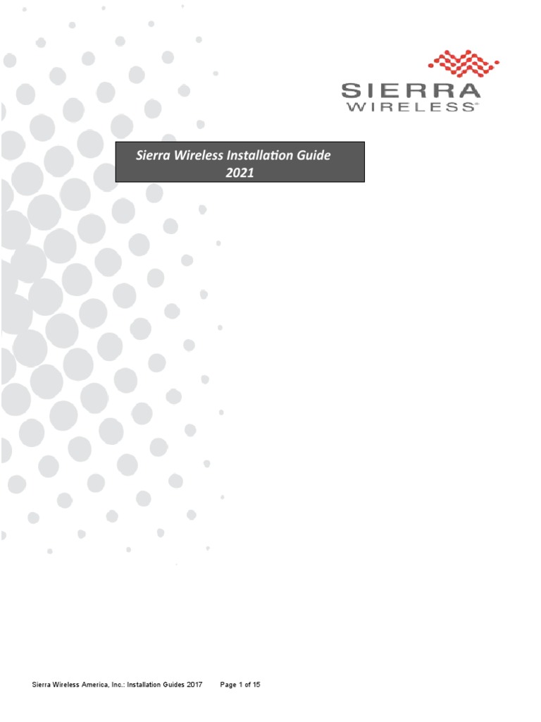 Sierra Wireless Installation Guide 2021 | PDF | Modem | Cable Television