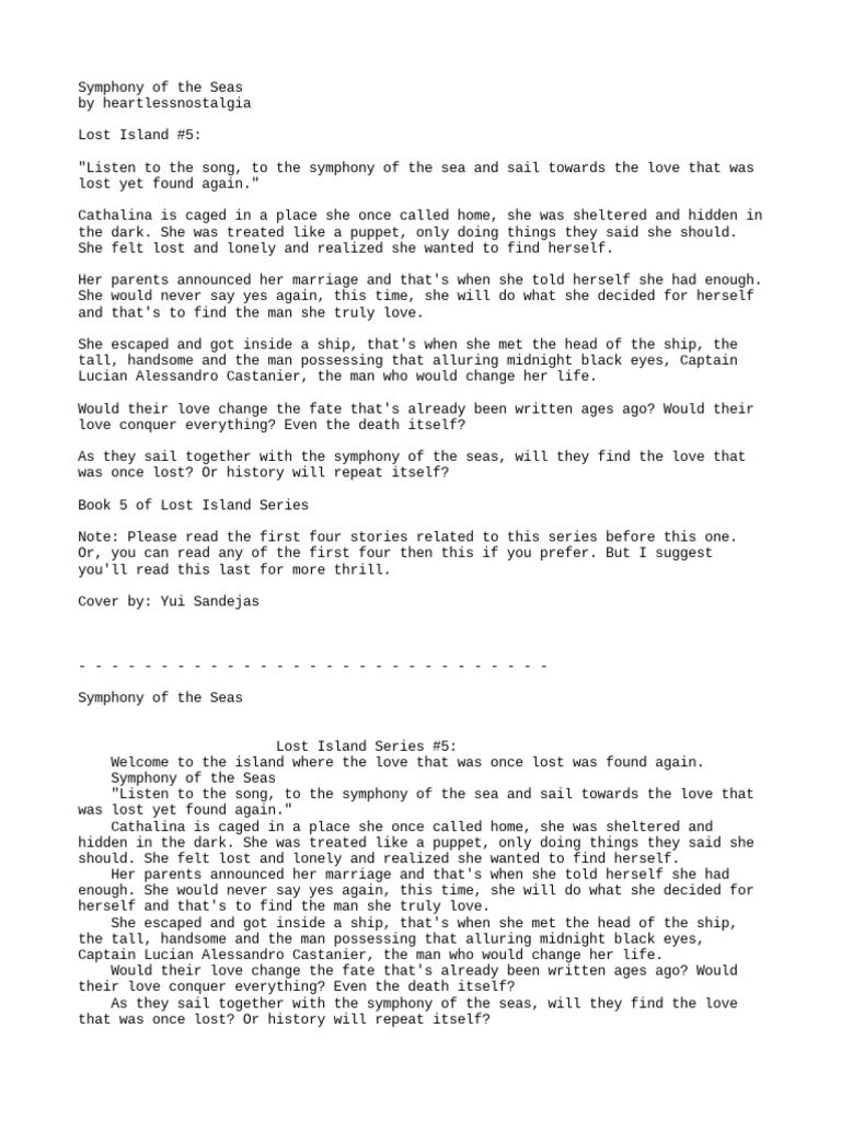 Lost Island 5 Symphony of The Seas | PDF