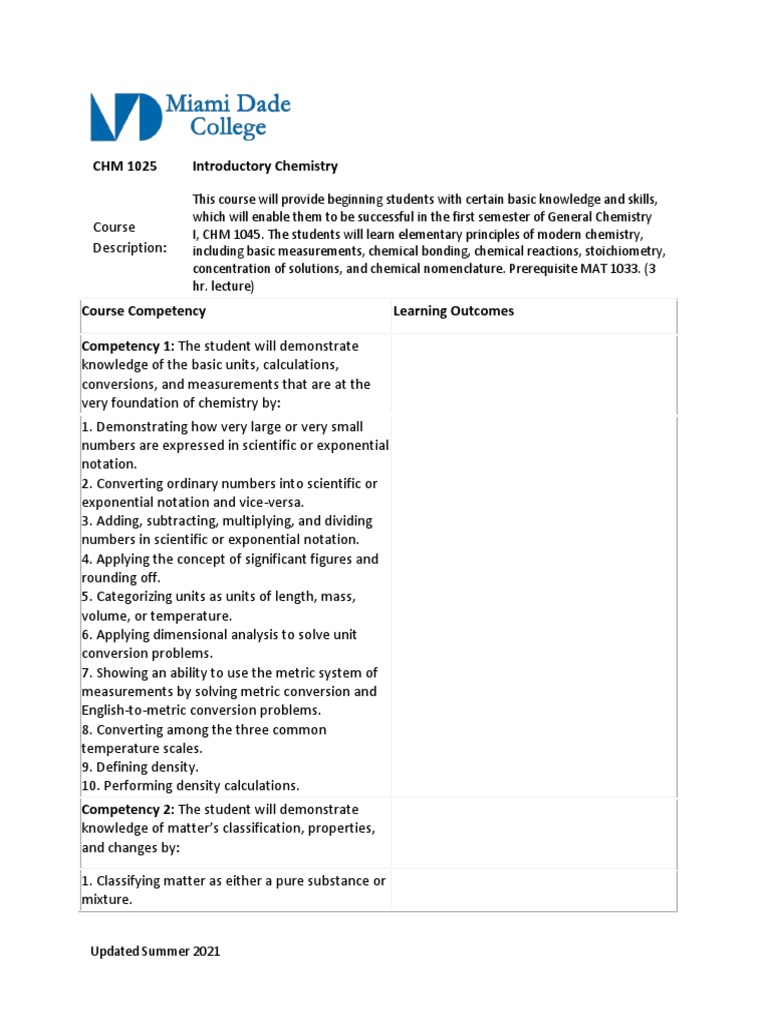 CHM1025 Introductory Chemistry | PDF | Chemical Bond | Covalent Bond