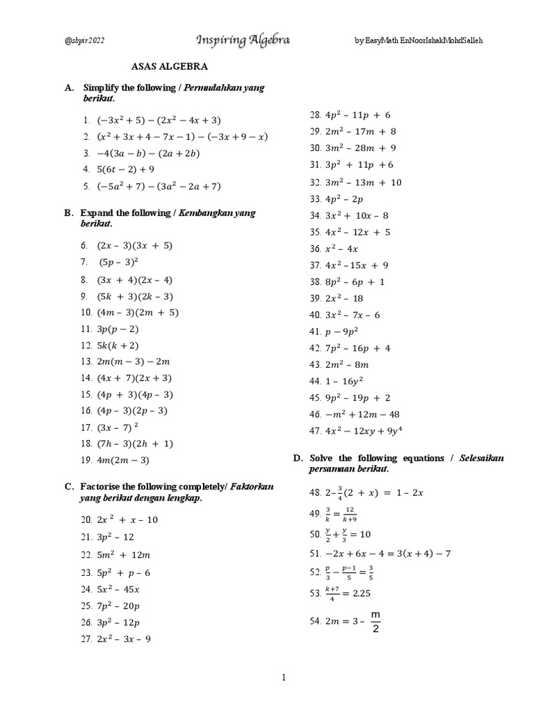 100Q Basic Algebra | PDF | Mathematics | Algebra