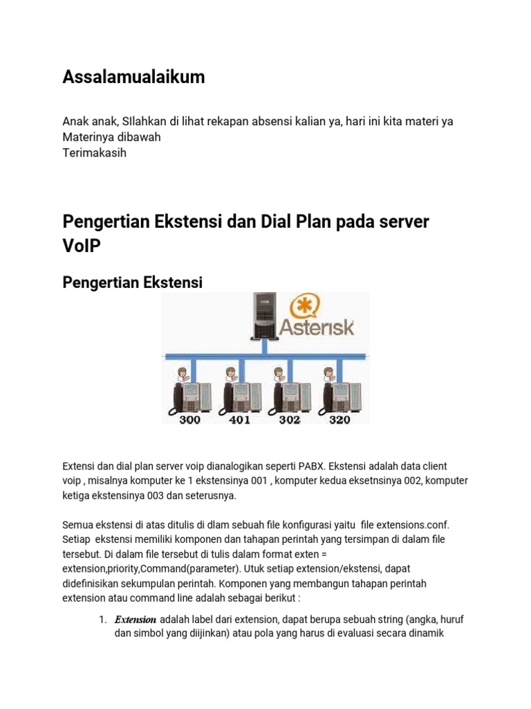Materi 5. Pengertian Ekstensi Dan Dial Plan Pada Server VoIP | PDF Materi 5. Pengertian Ekstensi Dan Dial Plan Pada Server VoIP | PDF