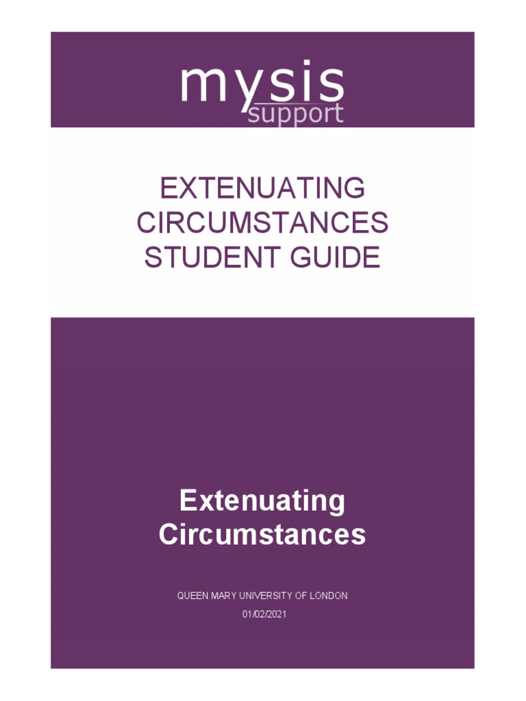 Extenuating Circumstances - Student Guide v-C19 | PDF | Mitigating ...