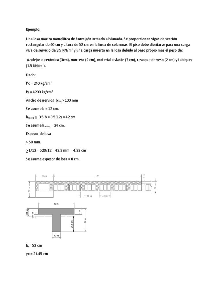 Ejemplo Losa Alivianada | PDF | Material compuesto | Hormigón