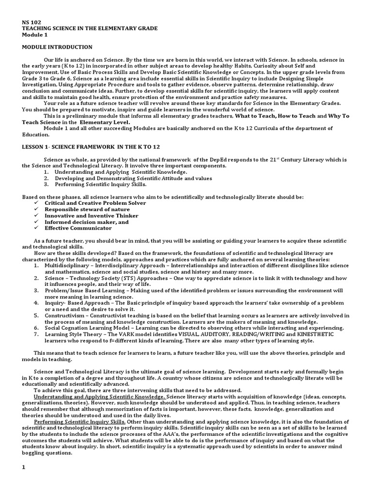 Teaching Science Module | PDF | Teaching Method | Science