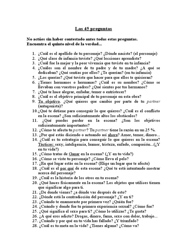 Las 45 Preguntas | PDF
