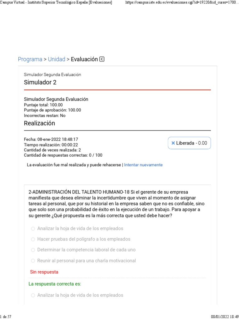 Simulador 2: Evaluación | PDF | Gestión de recursos humanos | Innovación