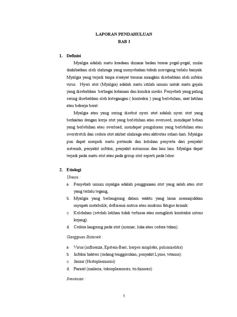 Definisi dan Diagnosis Myalgia | PDF