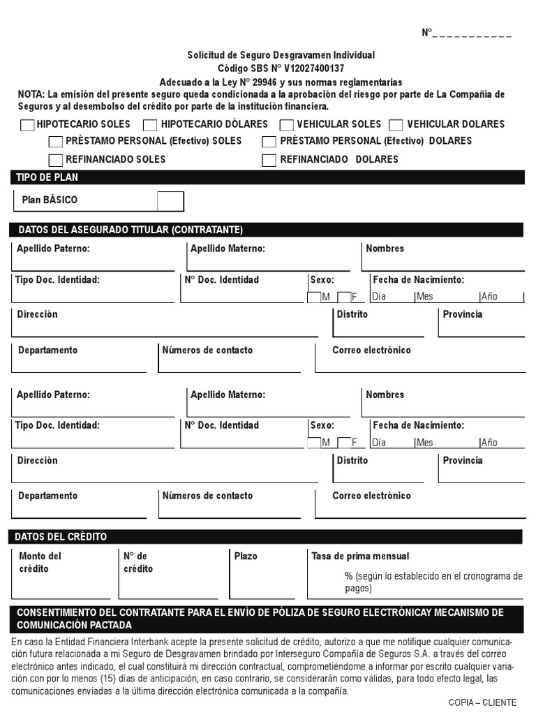 Certificado de Seguro Desgravamen | PDF | Póliza de seguros | Seguro