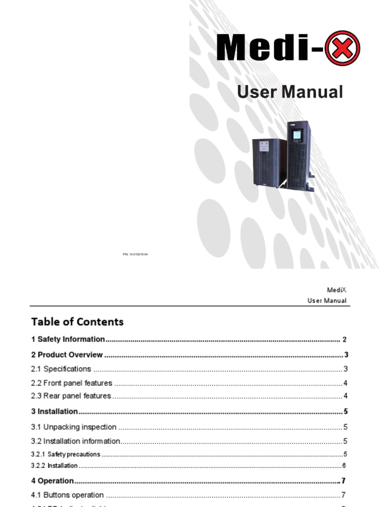 Medi X Manual | PDF | Power Supply | Mains Electricity