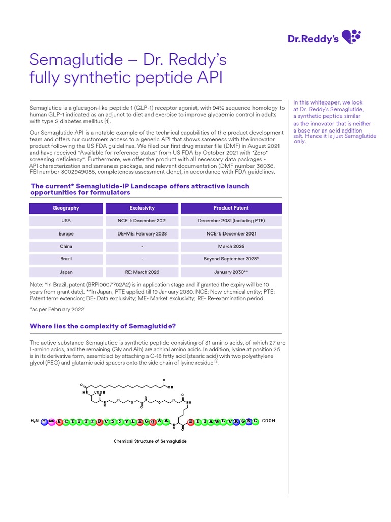 Semaglutide | PDF | Amino Acid | Chemistry