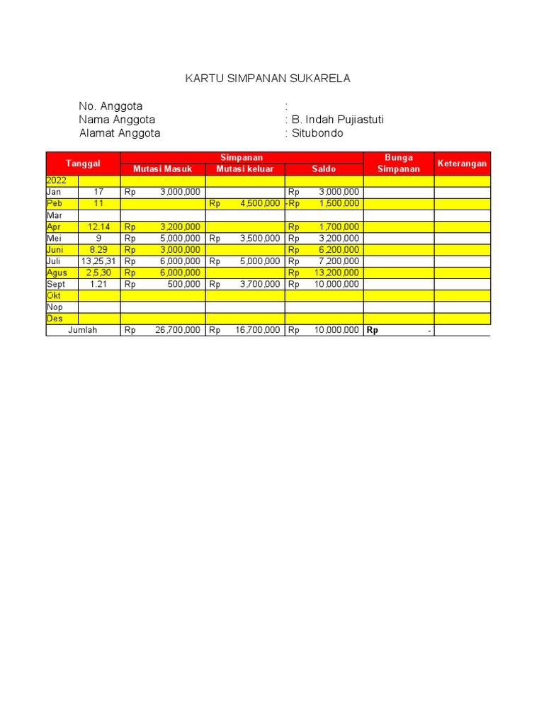 Rekap Tabungan | PDF