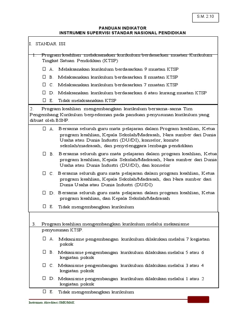 Indikator Instrumen SMK | PDF
