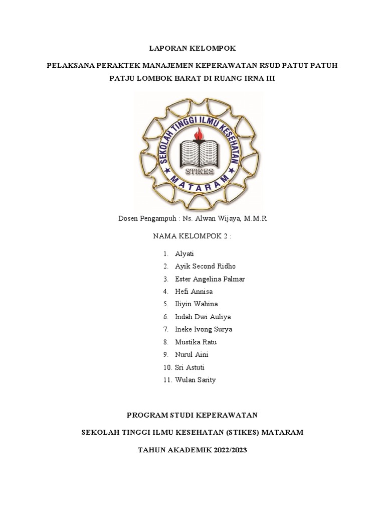 Laporan Kelompok 2 Irna 3 2122 | PDF