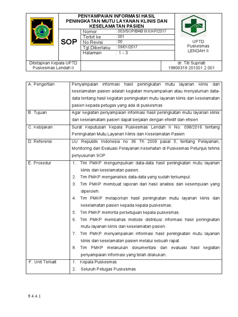 SOP Penyampaian Inf PMKP | PDF | Pengembangan Diri | Sains & Matematika