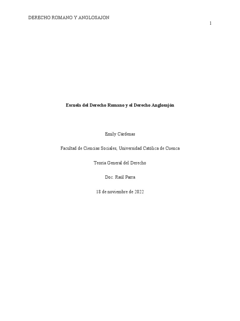 Derecho Romano vs. Anglosajón: Comparativa | PDF | Caso de ley | Ley romana