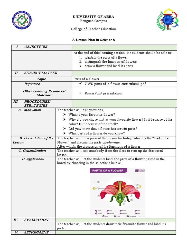 LP 1 Parts of A Flower - 092349 | PDF