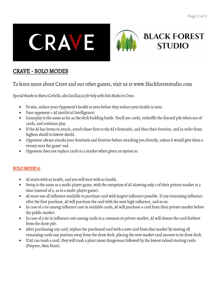 Crave SOLO Black Forest Studio | PDF | Artificial Intelligence ...