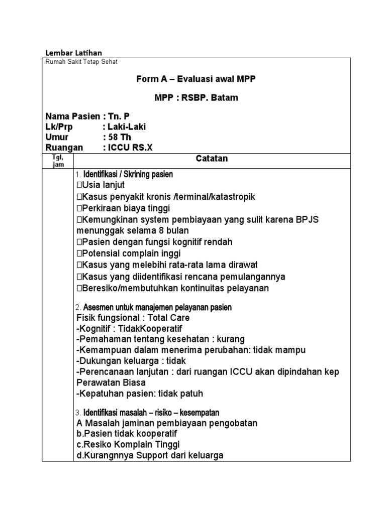 Evaluasi Manajemen Pasien ICCU RSBP Batam | PDF