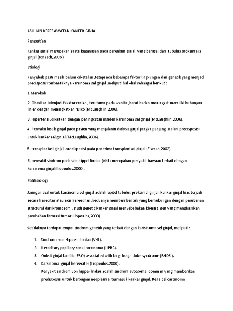 Asuhan Keperawatan Kanker Ginjal | PDF | Pengembangan Diri