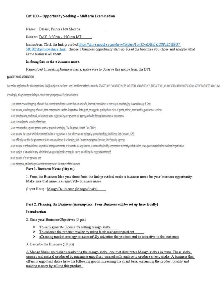 Opprtunity Seeking - Ent 103 - Ex 1 Princess | PDF | Pricing | Startup Company