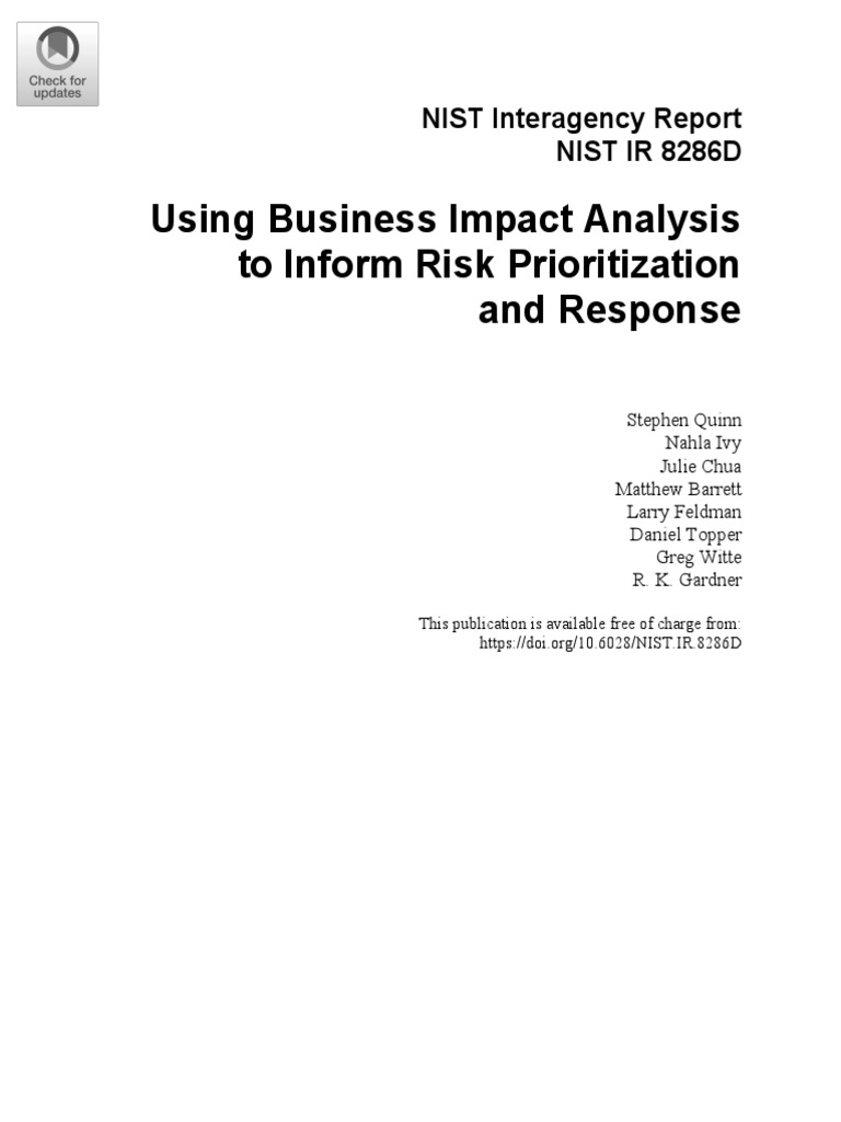 Nist Ir 8286D | PDF | Risk | Risk Management
