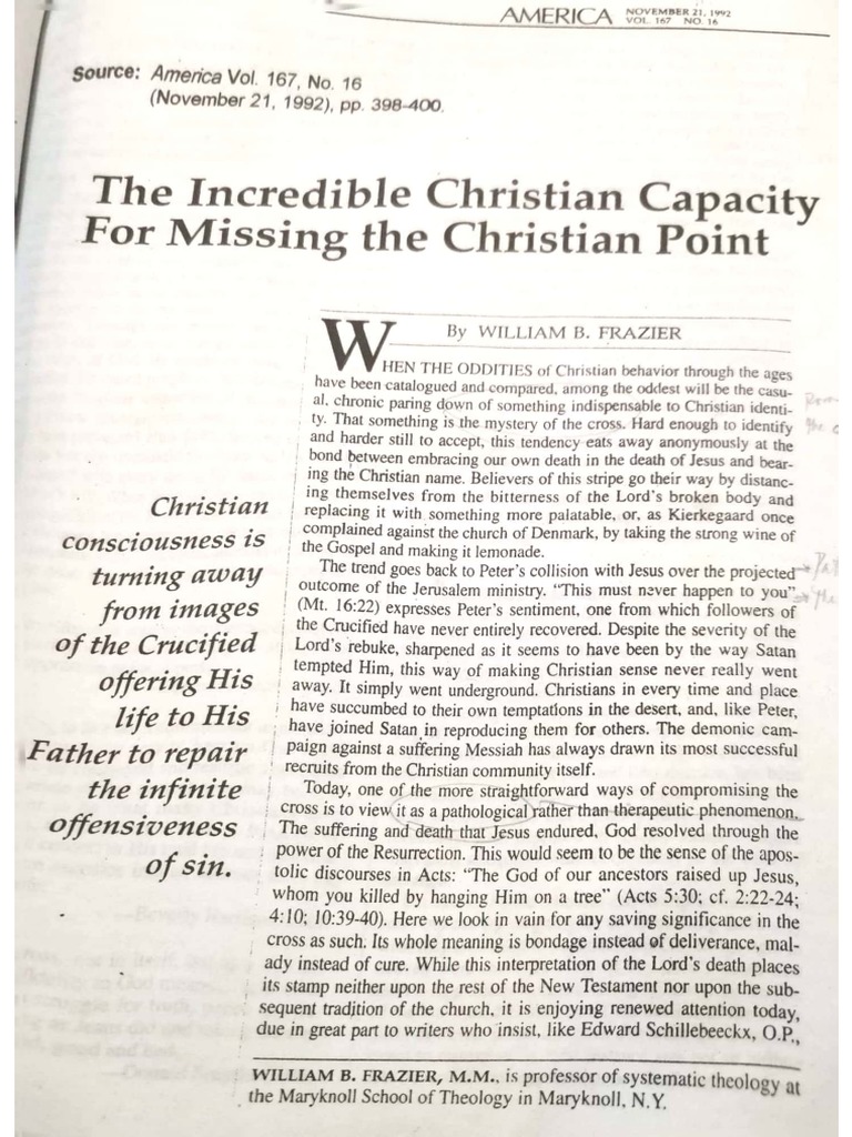 The Incredible Christian Capacity For Missing The Christian Point | PDF