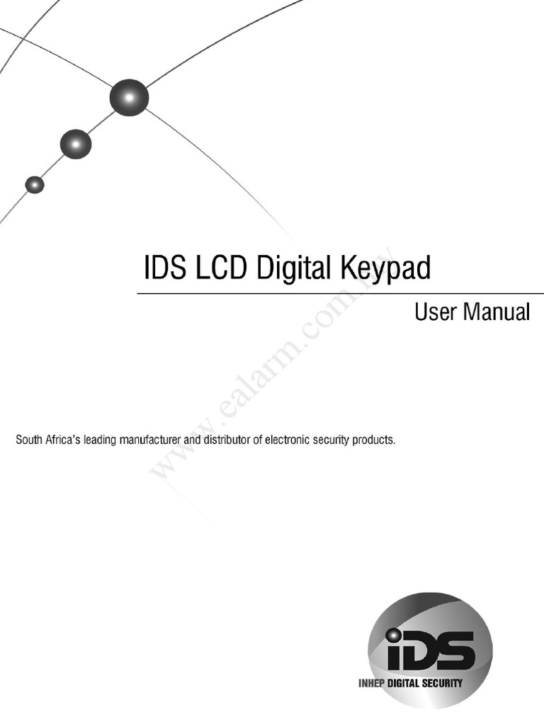 User Manual IDS LCD Alarm Keypad | PDF | Menu (Computing) | Cursor (User Interface)