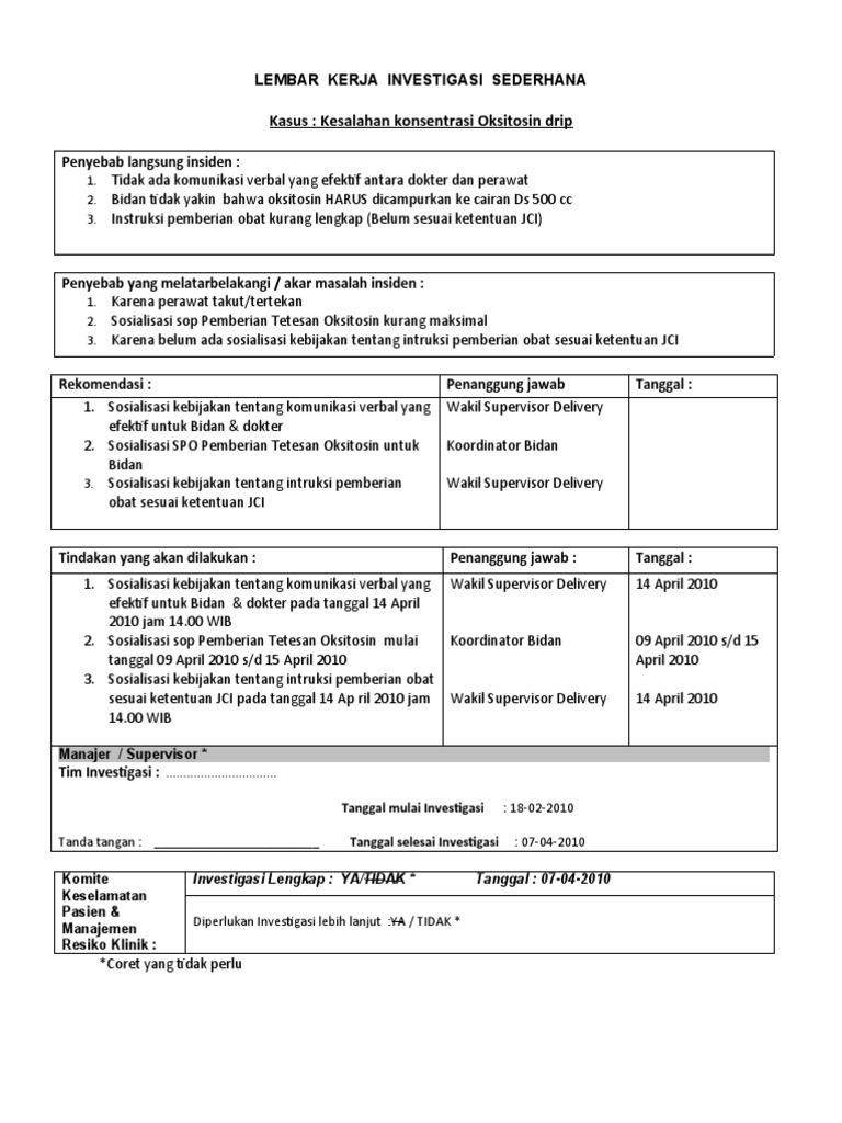 Contoh Investigasi Sederhana | PDF | Kesehatan Holistik