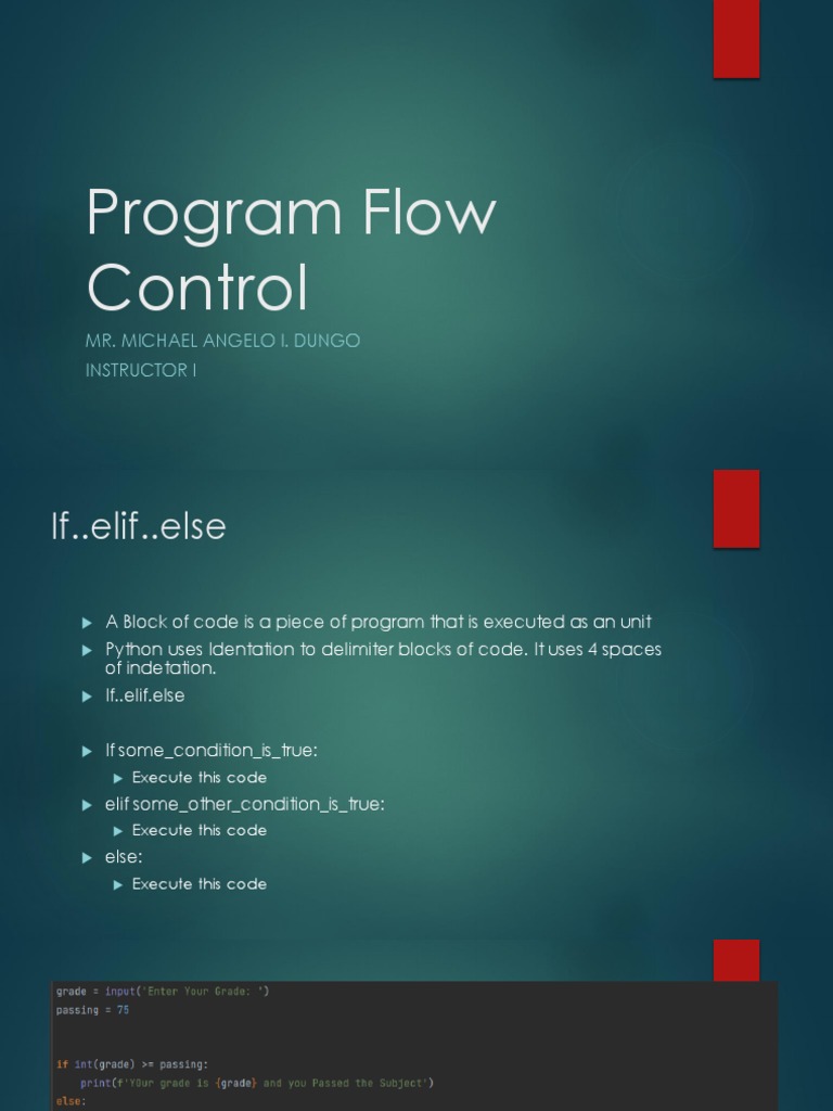 Program Flow Control L3 | PDF Program Flow Control L3 | PDF
