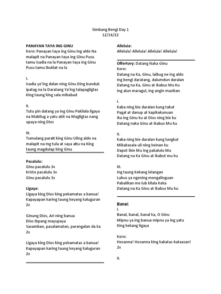 Simbang Bengi D1 | PDF