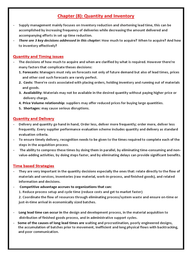 Chapter 8 - TA. Adel Reda | PDF | Forecasting | Inventory