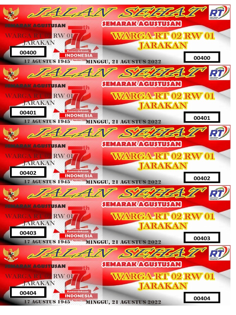 Kupon Undian Jalan Sehat 400 - 449 | PDF