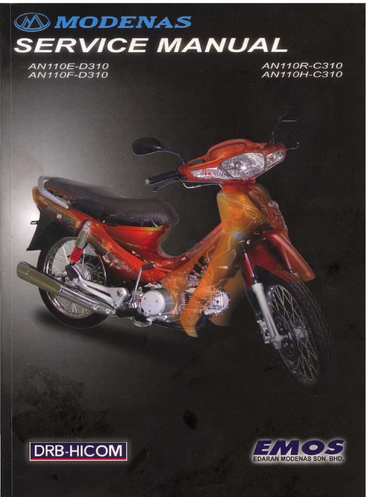 Modenas Service Manual An 110 Edited | PDF | Carburetor | Throttle