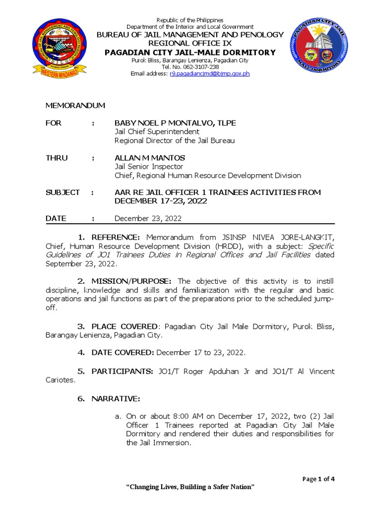 Pagadian City Jail-Male Dormitory: Republic of The Philippines ...