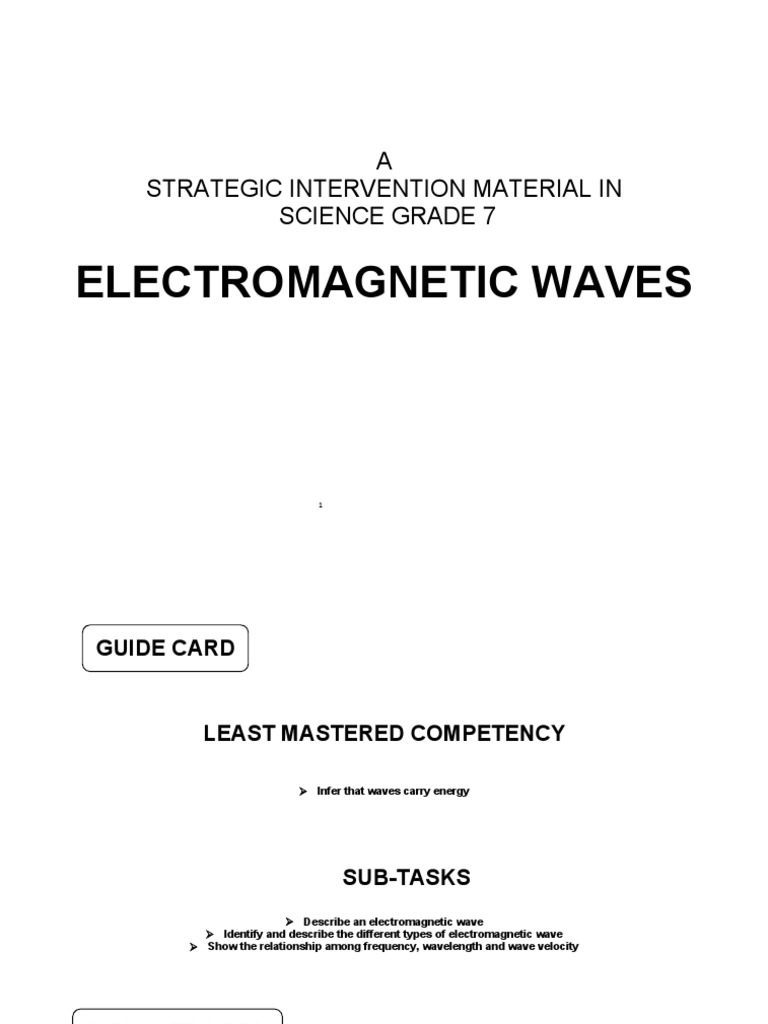 Electromagnetic Waves: A Strategic Intervention Material in Science ...