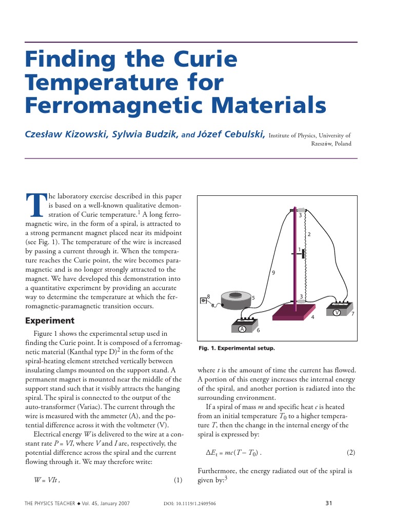 Curie Temp Kanthal | PDF | Ferromagnetism | Voltage