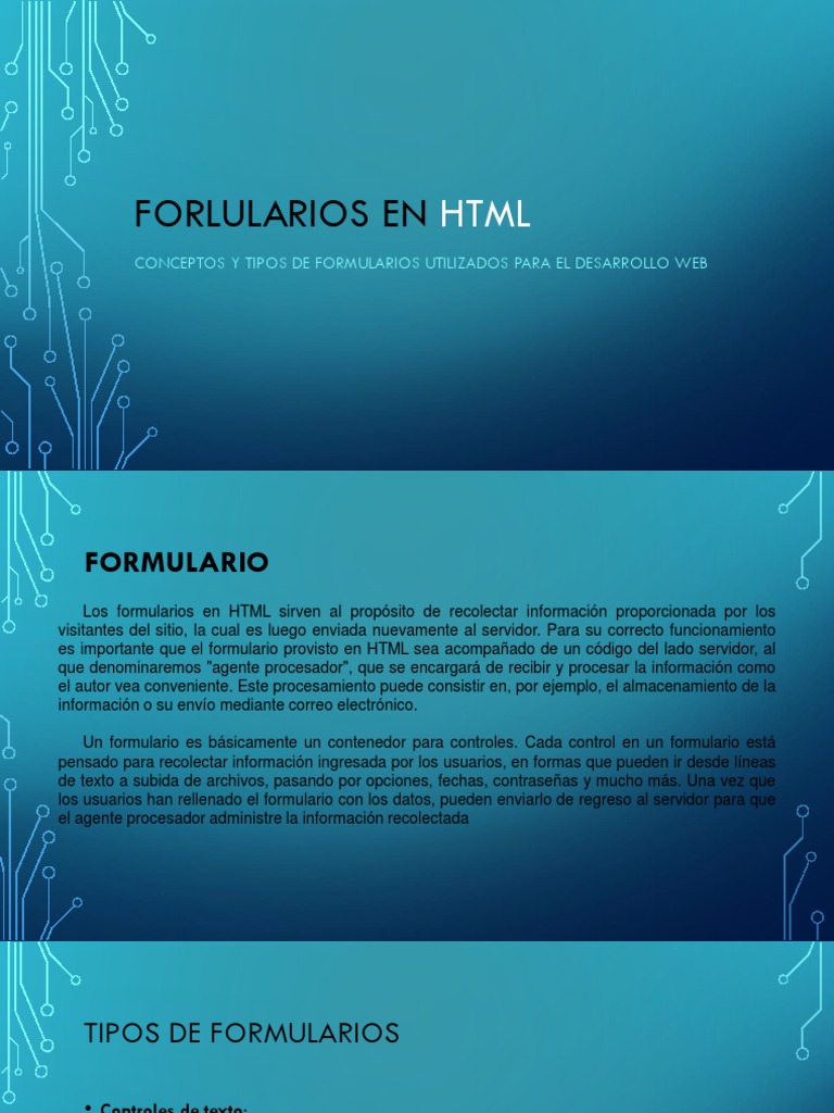 Conceptos y Tipos de Formularios HTML | PDF