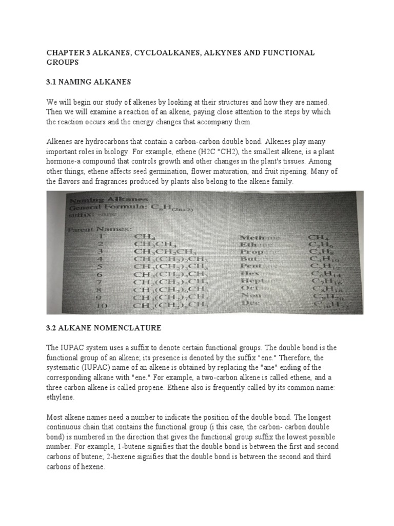 Alkanes and Cycloalkanes Overview | PDF | Alkene | Alkane