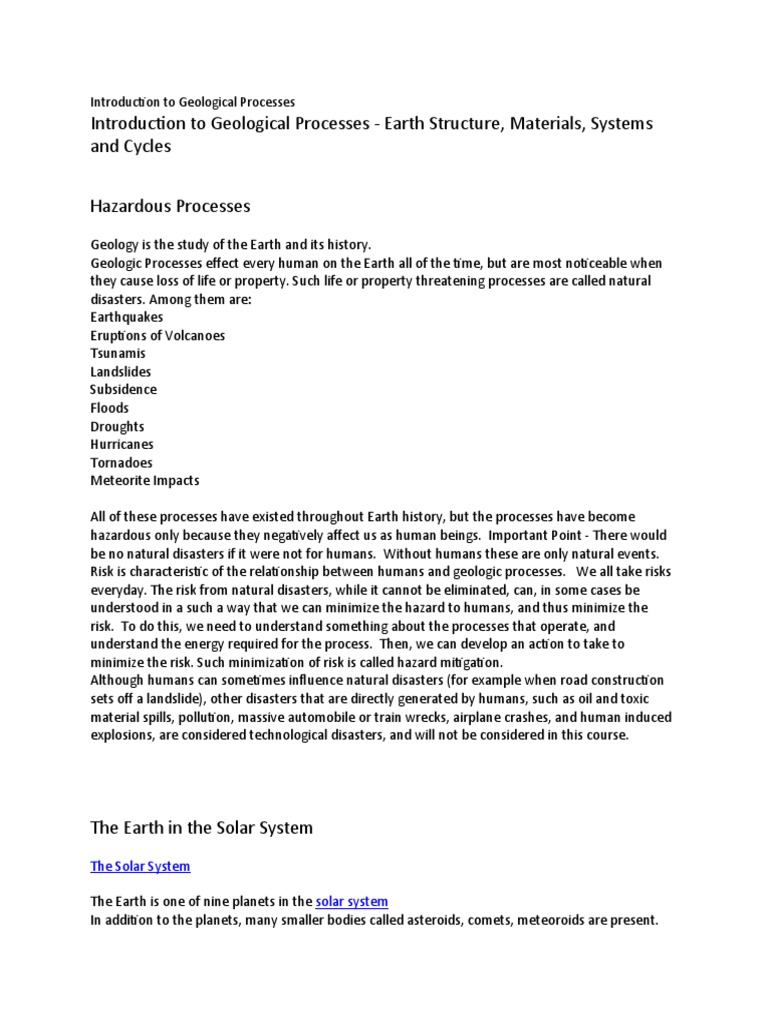 Geological Processes | PDF | Plate Tectonics | Rock (Geology)