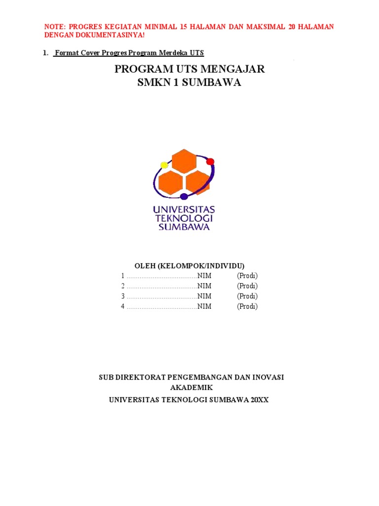 Contoh Laporan Progres UTS Mengajar | PDF