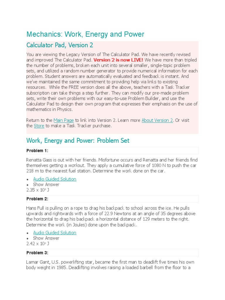 Work Power | PDF | Friction | Force