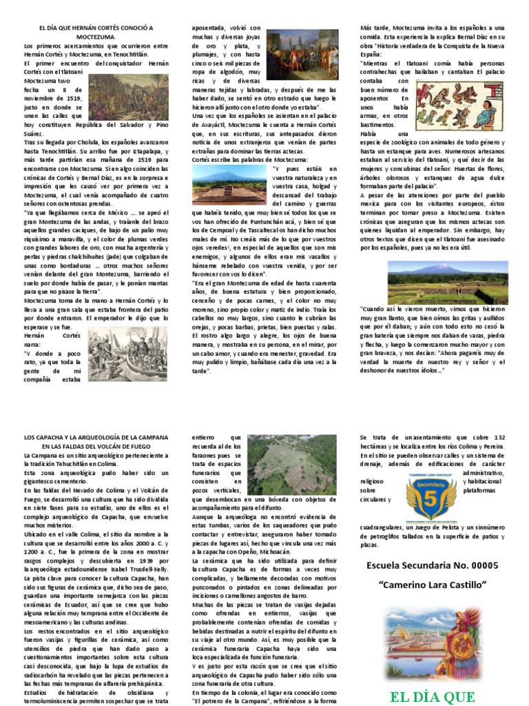 Encuentro de Cortés y Moctezuma | PDF