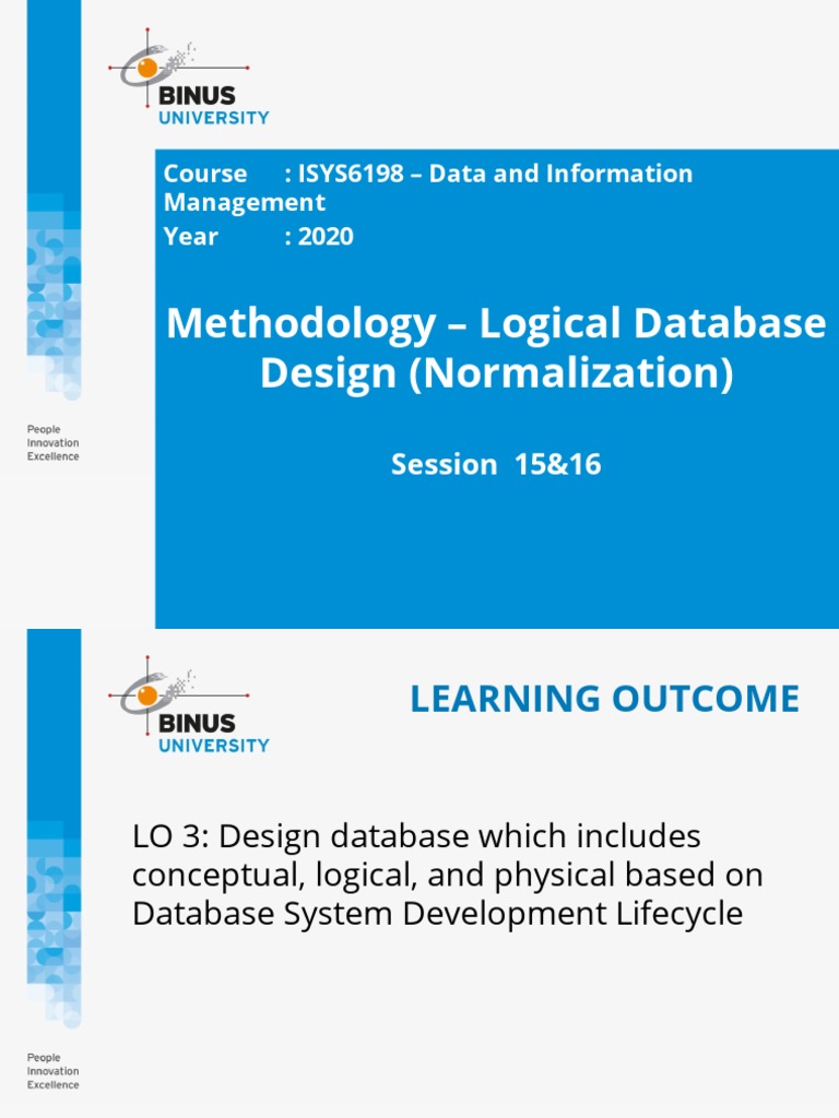 20200722141920D3408 - ISYS6198 Session 15 16 Logical Database Design Normalization | PDF ...