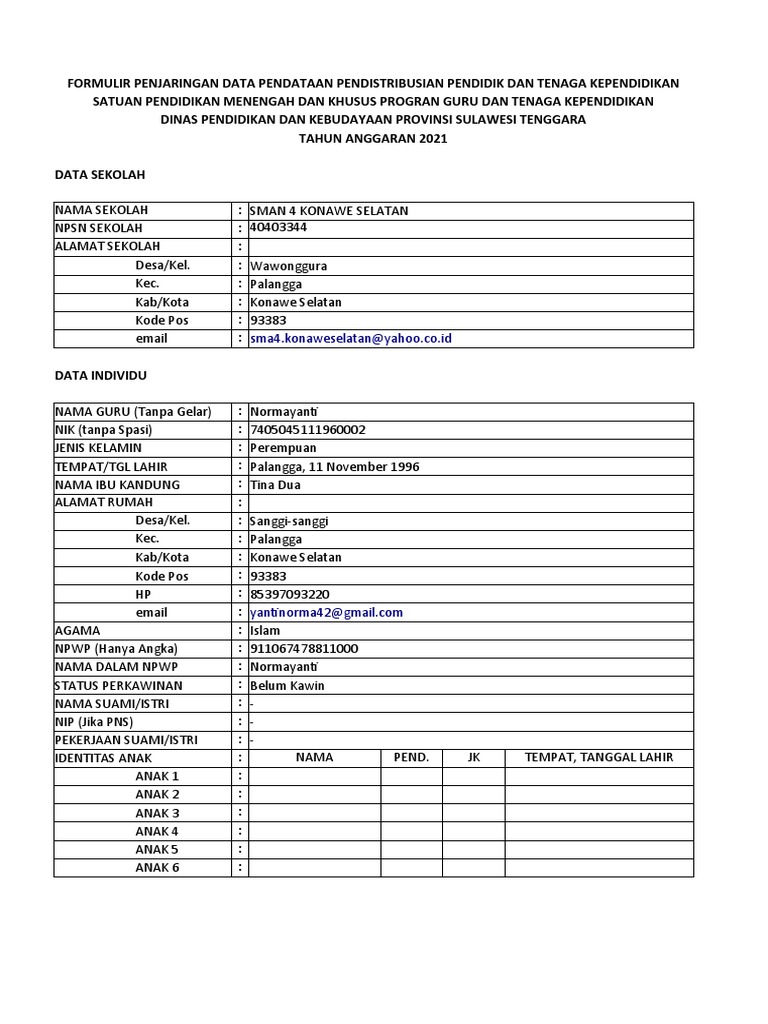 Instrumen Data Guru | PDF