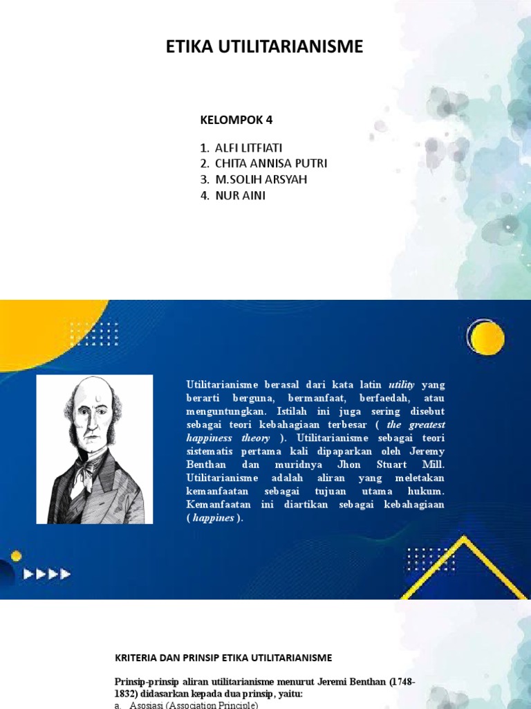 Bagi PPT Etika Utilitarianisme Kelompok 4 | PDF