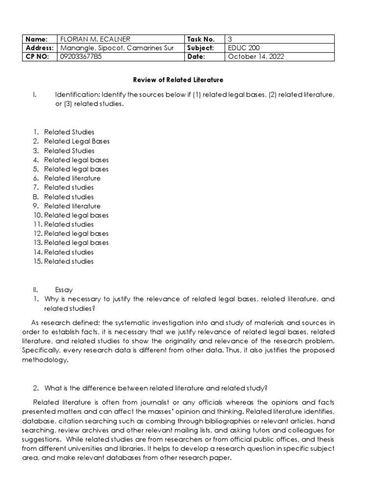 Activity 3 - EDUC 200 | PDF