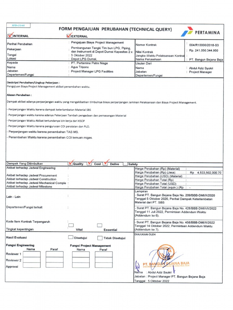TQ Management Penambahan Biaya | PDF