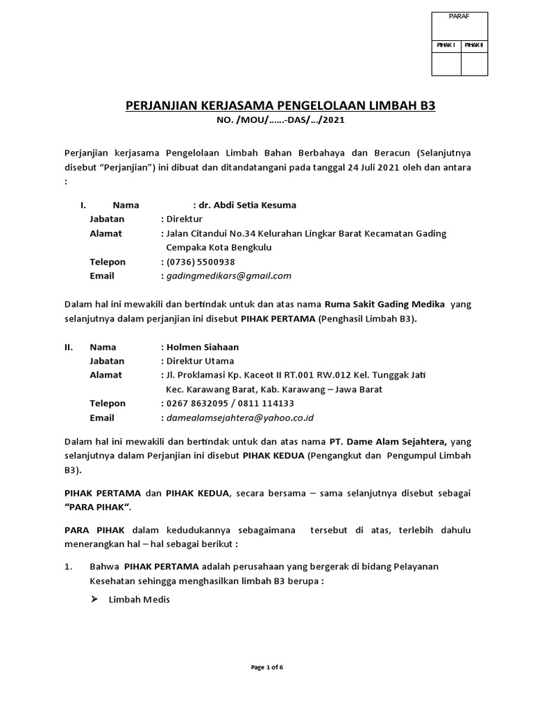Draft Mou RSGM | PDF